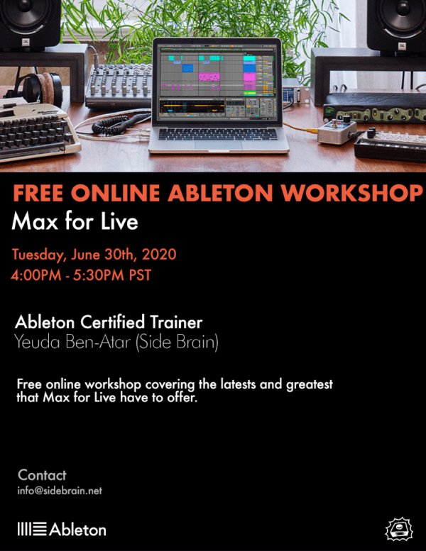 Free Max For Live Online Workshop Side Brain